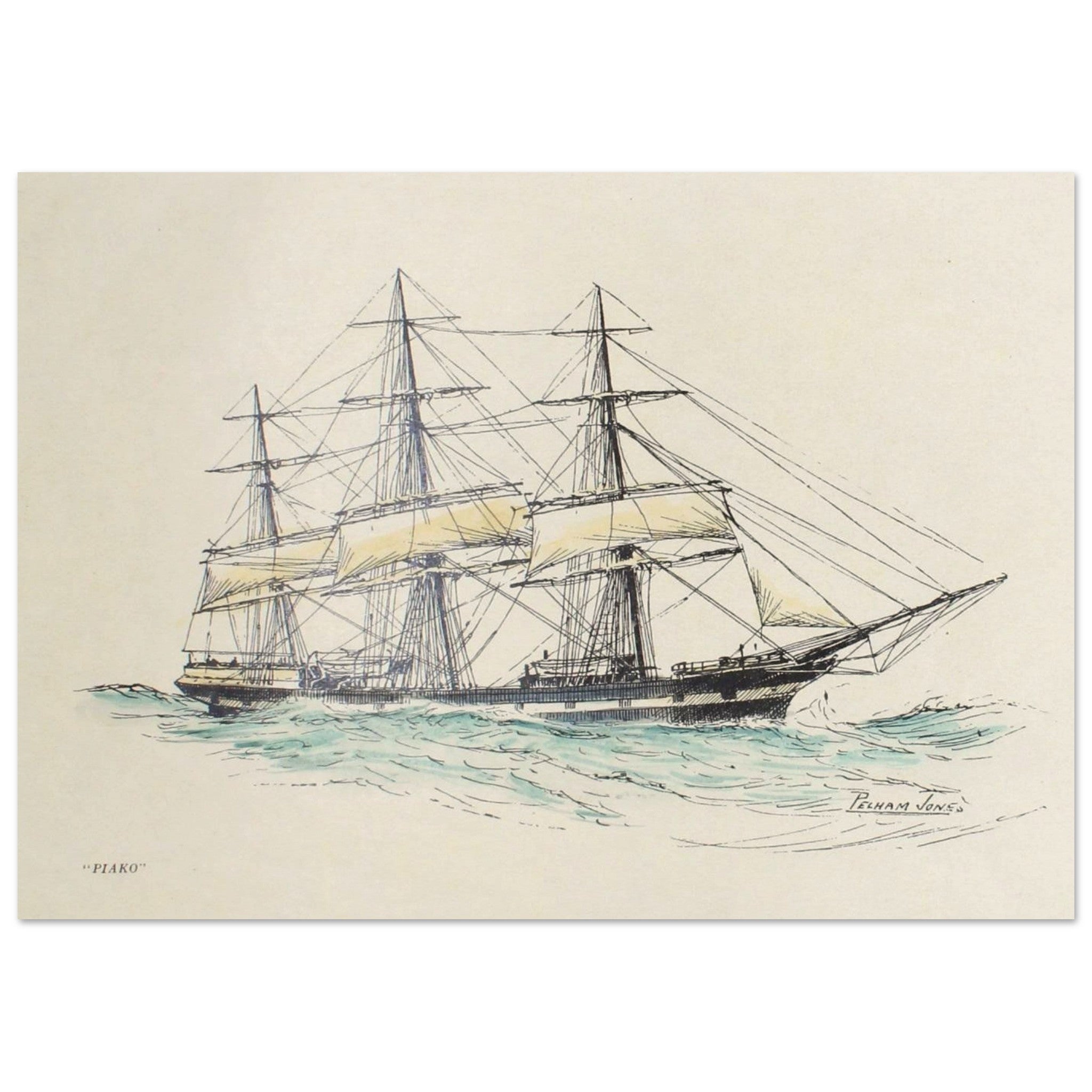 Piako Sailing Ship Custom Print | Antiquarian Print Shop