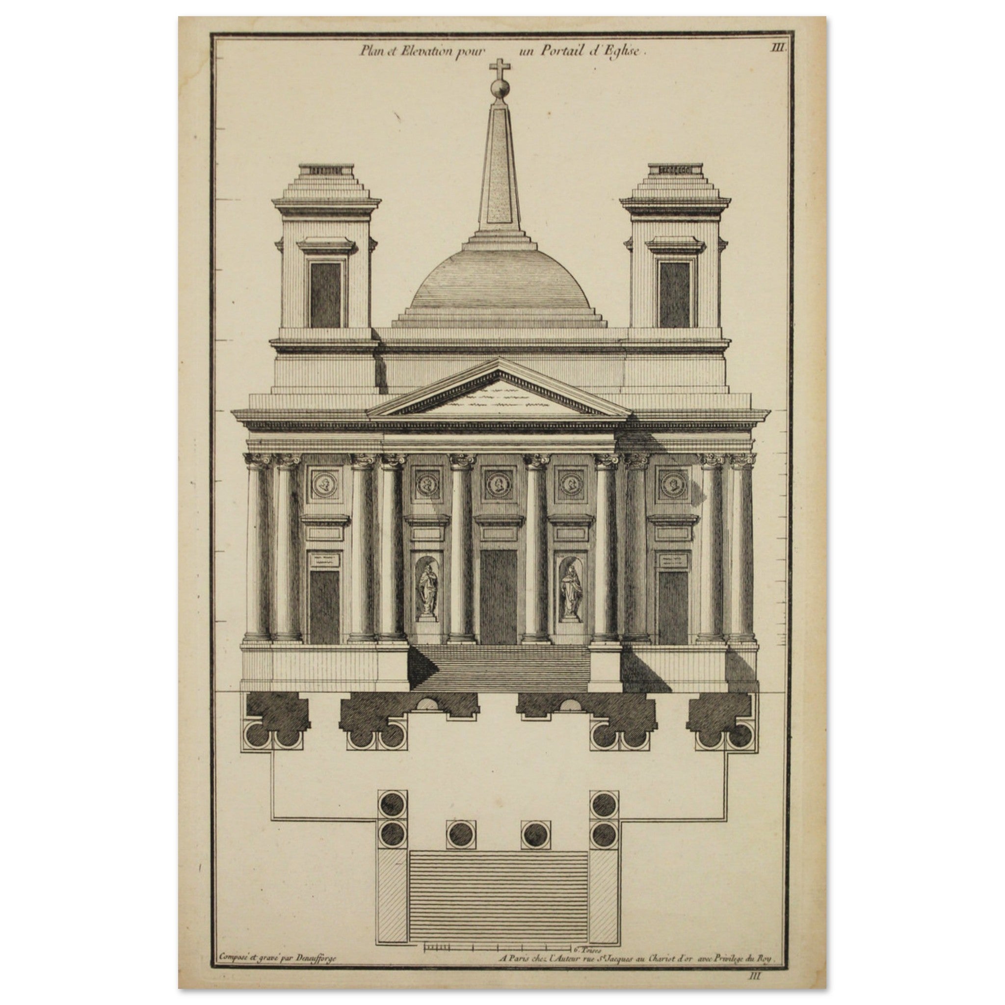 Plate III | Plan & Elevation of Chapel of Ionic Order